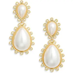 FRASIER STERLING Copenhagen Faux Pearl Drop Earrings - Gold