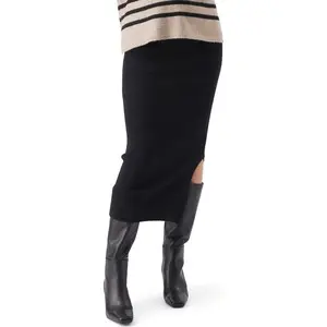 RIPE MATERNITY Knit Ribbed Skirt - Black