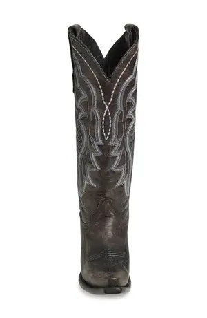 CIRCLE G Contrast Embroidered Western Boots - Black