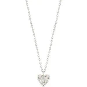 Estée Lauder Pavé Crystal Mini Heart Charm Necklace - Silver