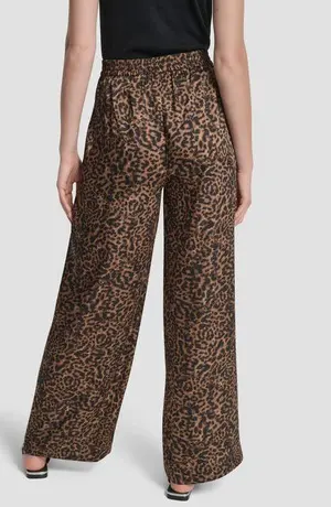 Dkny Cheetah Print Wide Leg Pants