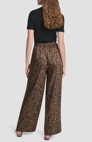 Dkny Cheetah Print Wide Leg Pants