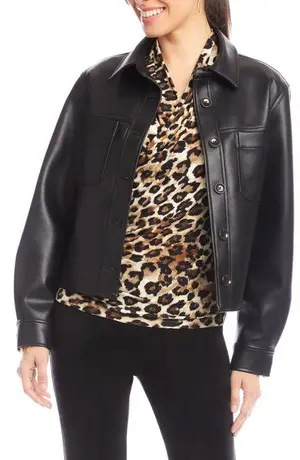 Karen Kane Faux Leather Moto Jacket