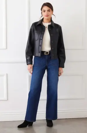 Karen Kane Faux Leather Moto Jacket