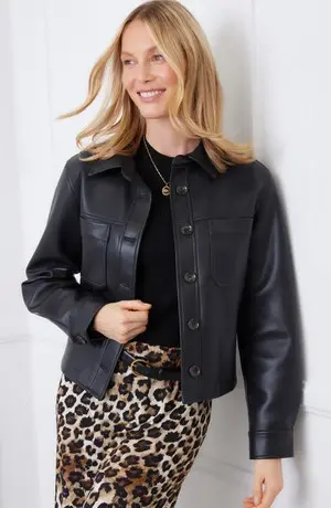 Karen Kane Faux Leather Moto Jacket