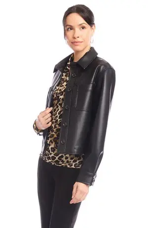 Karen Kane Faux Leather Moto Jacket