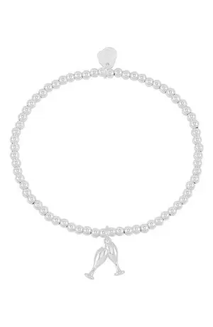 Estée Lauder Sienna Champagne Beaded Stretch Bracelet - Silver