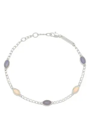 Estée Lauder Moonstone And Agate Chain Bracelet - Silver