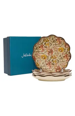 JULISKA Willa Set Of 4 Cocktail Plates - Amber