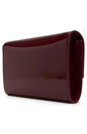 Ted Baker London Leather Clutch With Metal Rose Hardware