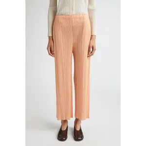 Issey Miyake Pleated Crop Pants - Coral Orange