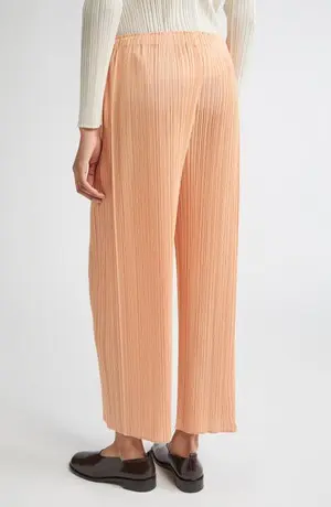 Issey Miyake Pleated Crop Pants - Coral Orange