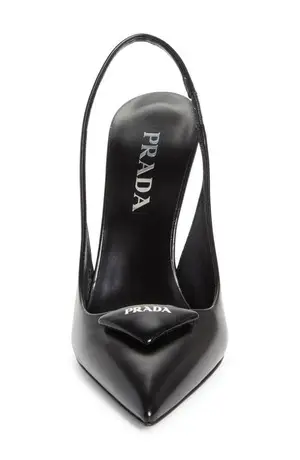 Prada Logo Slingback Pump - Nero