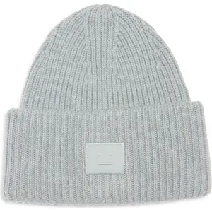 Acne Studios Pansy Face-patch Wool-blend Beanie - Dusty Blue
