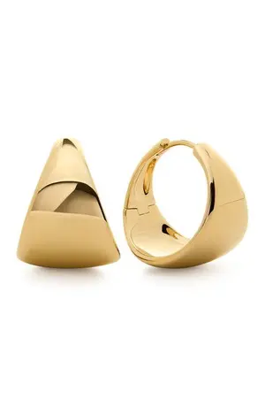 Monica Vinader Tapered Hoop Earrings - 18ct Gold Vermeil