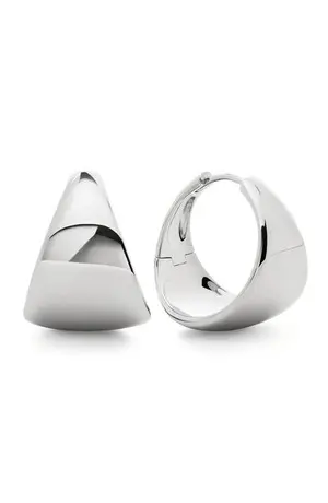 Monica Vinader Tapered Hoop Earrings - Sterling Silver