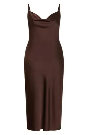 City Chic Satin Slipdress - Truffle