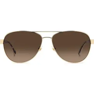Kate Spade New York Gradient Oversized Aviator Sunglasses - Gold Beige/brown Sf