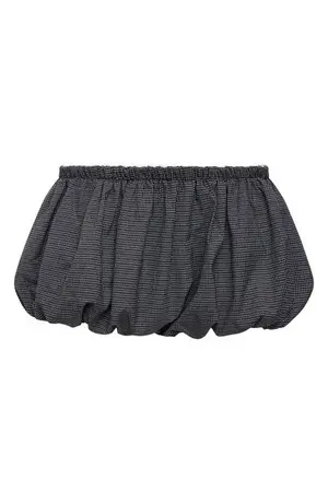 Lioness Plaid Low Rise Bubble Hem Shorts - Onyx Plaid
