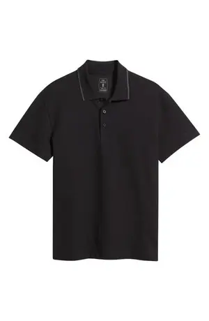 On Courtside Tipped Piqué Polo - Black/eclipse