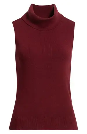 CITY BLUES Sleeveless Turtleneck Sweater - Cherry