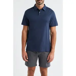 Mack Weldon Pima Cotton T-shirt Polo - Total Eclipse