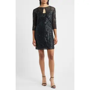 Pisarro Nights Sequin Embellished Cocktail Dress With Jacket - Black