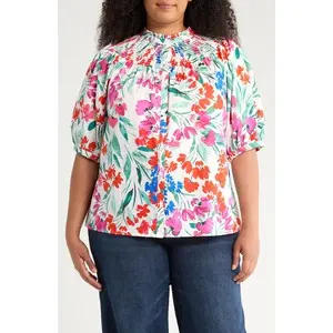 SUGARLIPS Floral Print Smocked Top