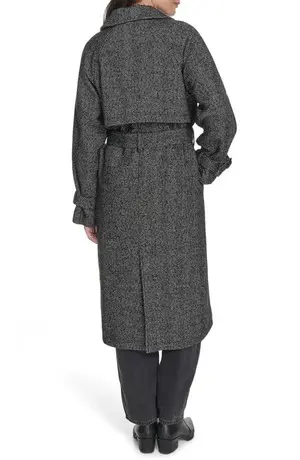 LEVI'S Belted Longline Coat - Houndstooth