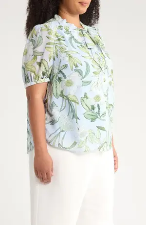 SUGARLIPS Serenade Floral Tie-neck Top