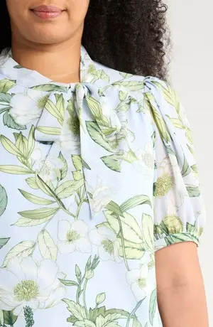SUGARLIPS Serenade Floral Tie-neck Top