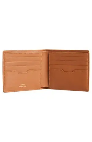 Amiri Ma Icon Croc Embossed Leather Bifold Wallet - Malt