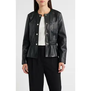 Elie Tahari Aliza Faux Leather Jacket - Noir