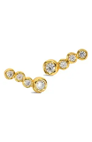 Alexis Bittar Asterales Cubic Zirconia Bar Earrings - Gold