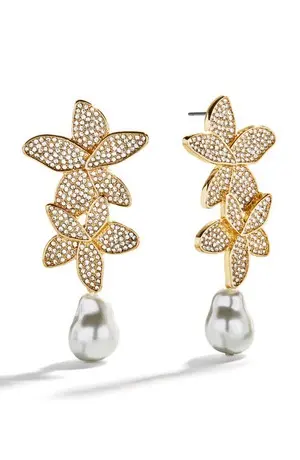 Baublebar Marissa Floral Faux Pearl Drop Earrings - Gold
