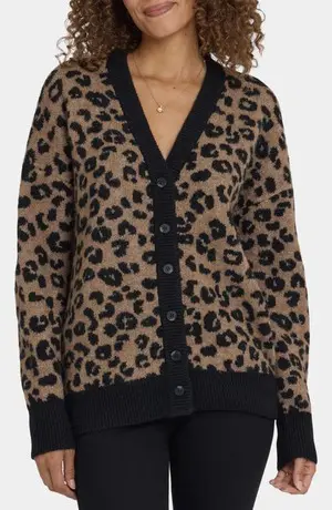 NYDJ Cheetah V-neck Cardigan