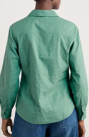 SEASALT CORNWALL Isla Organic Cotton Shirt - Sage Leaf
