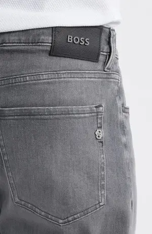 BOSS Ogden Straight Leg Jeans - Medium Grey