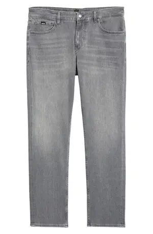 BOSS Ogden Straight Leg Jeans - Medium Grey