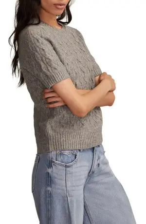 Lucky Brand Cable Stitch Short Sleeve Sweater