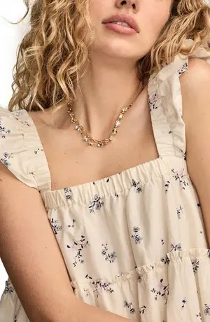 Lucky Brand Ruched Flutter Minidress