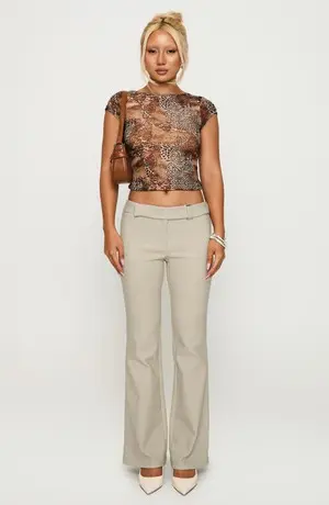 Princess Polly Animal Print Open Back Crop Top