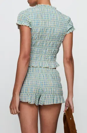 Princess Polly Shirred Crop Top & Shorts Set
