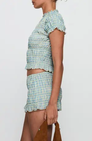 Princess Polly Shirred Crop Top & Shorts Set