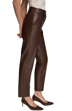 Donna Karan New York Faux Leather Slim Fit Ankle Pants