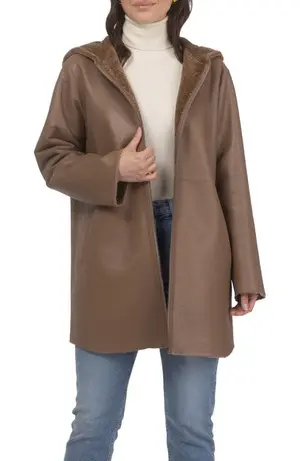 Gorski Reversible Textured Genuine Shearling Parka