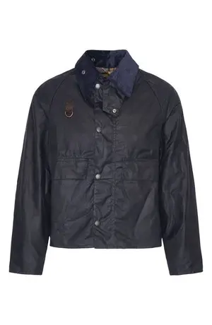 Barbour Spey Slim Waxed Cotton Jacket - Navy