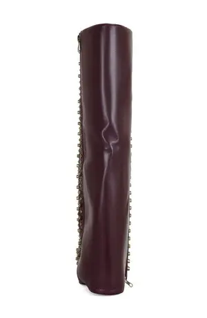 AZALEA WANG Agustue Knee High Boots - Burgundy