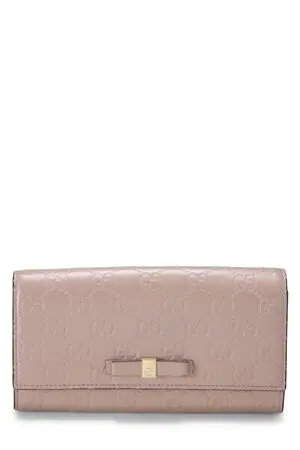 Gucci Ssima Bow Continental Wallet - Pink