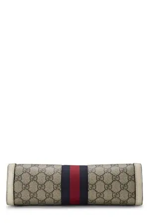 Gucci Gg Supreme Canvas Ophidia Shoulder Bag - White
